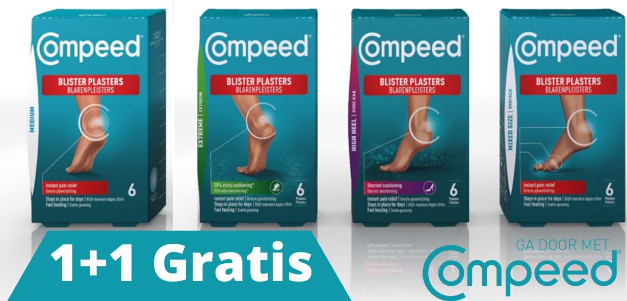 1+1 gratis op Compeed blarenpleisters cashback 1+1 gratis - myShopi